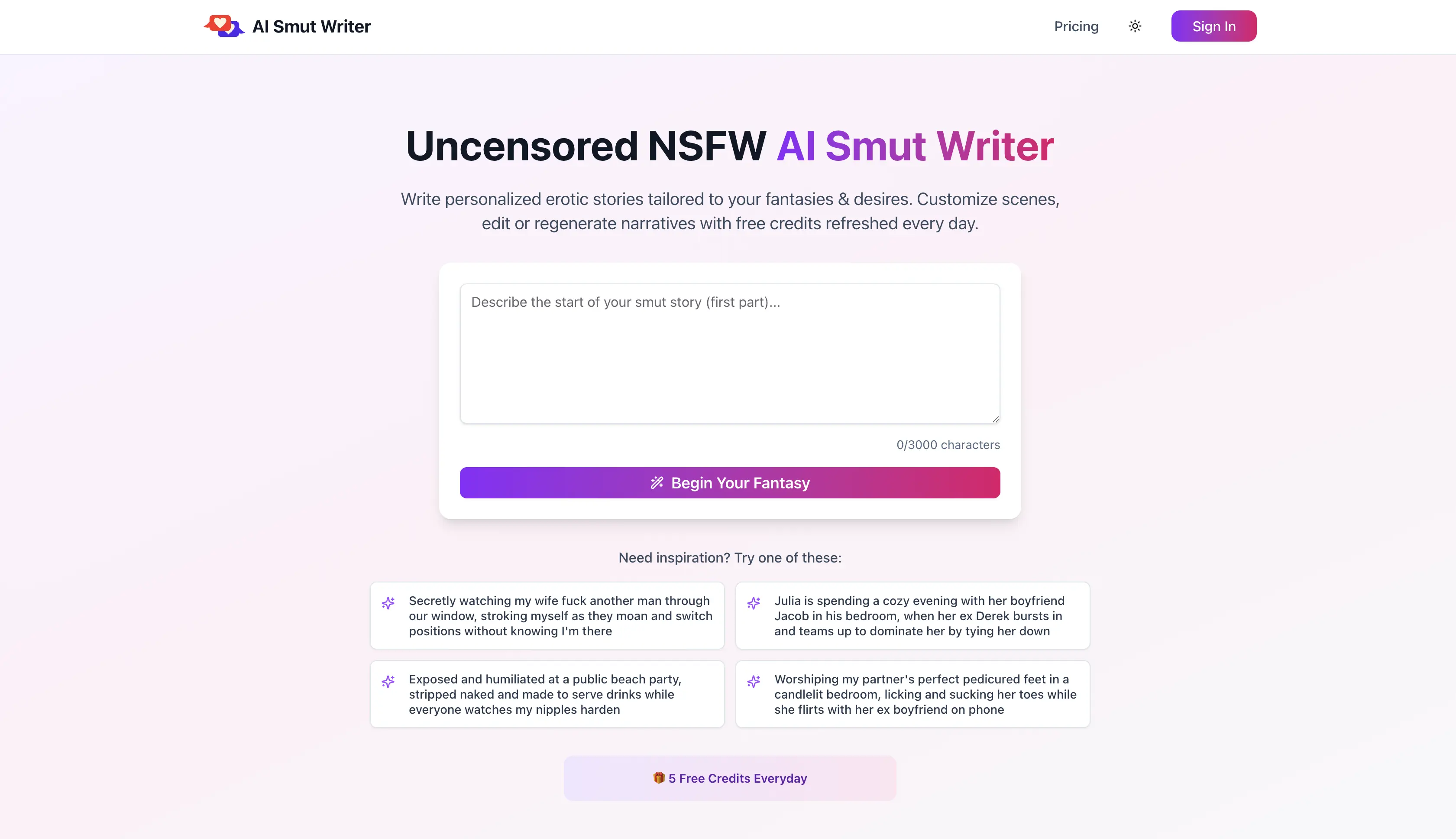 Login | AI Smut Writer | Secure Access to Uncensored AI Erotic Stories